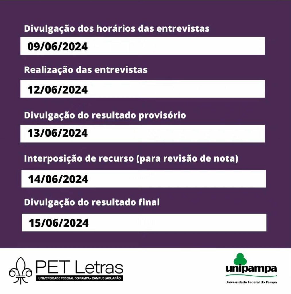 Para mais informações, acesse o edital AQUI!